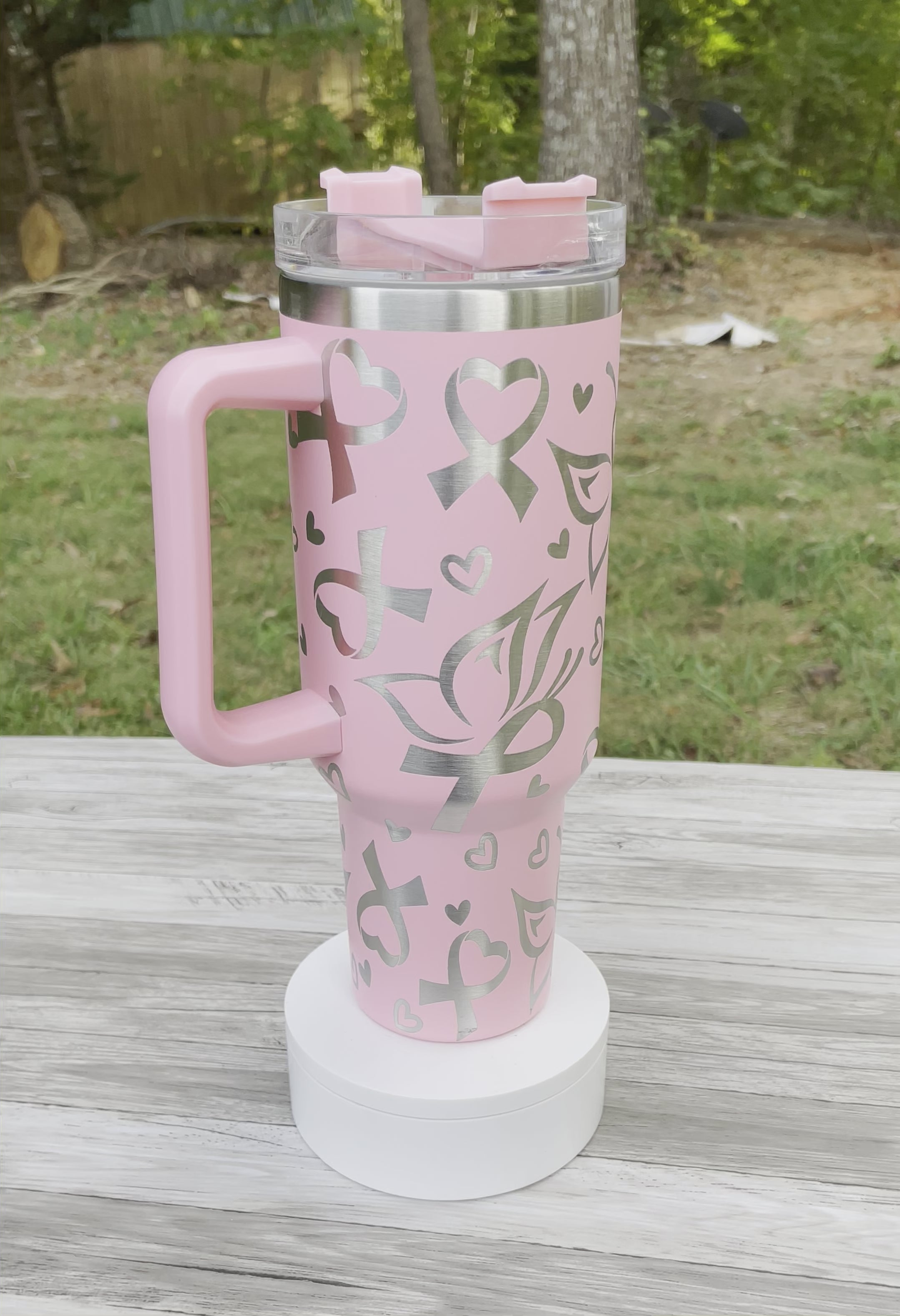 40oz Breast Cancer - Full Wrap – Carolina Sun at Dawn
